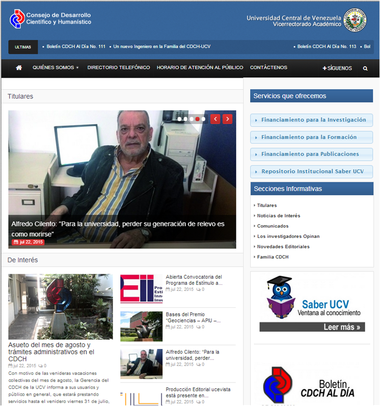 CDCH-UCV CDCH-UCV | Boletín CDCH Al Día No. 114